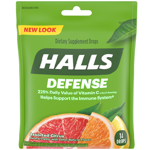Halls, Cough Drops, Assorted Citrus, 14 ct (12 Pack)